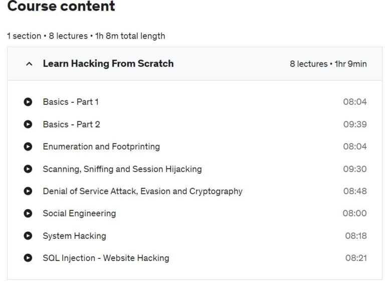 Learn Hacking From Scratch Icttube